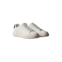 Calvin Klein Herren Sneaker "CHUNKY CUPSOLE LACEUP RUB BT LTH", Gr. 46wei&szlig;, schwarz, Leder, Synthetik, kontrastfarbene Details, unifarben mit
