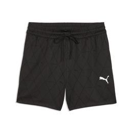 Trainingsshorts Puma "SPORT HIGH-RISE JERSEY SHORTS 4", Damen, Gr. XS, N-Gr, Puma schwarz, Piqu&eacute;, Obermaterial: 100% Polyester, unifarben, regular fit kurz, Hosen, Regular Fit, mit Eingrifftaschen, mit Kordelverschluss