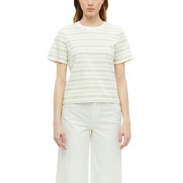 T-Shirt s.Oliver, Damen, Gr. 44, sanftes wei&szlig; stripe, Jersey, Obermaterial: 100% Baumwolle, gestreift, normal h&uuml;ftbedeckend, Rundhals, gerader Abschluss, Shirts T-Shirt, mit Streifen Muster