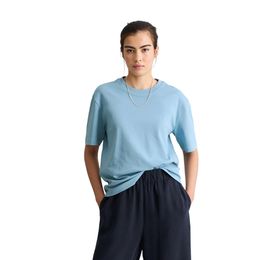 Marc O'Polo Damen T-Shirt "aus Interlock-Jersey"blau dawn, Basic, Gr. XXS, MARC O'POLO DENIM, unifarben, Obermaterial: 100% Baumwolle, Shirts