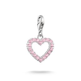 Charm-Einh&auml;nger Thomas Sabo "Charm Pink Heart - Original", silberfarben, rosa, rosa, Charms, Damen, Silber 925 (recycelt), mit Zirkonia (synth.)