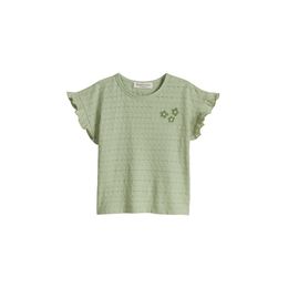 Marc O'Polo T-Shirt MARC O'POLO "mit zartem Lochmuster", M&auml;dchen, Gr. 104/110, gr&uuml;n, Obermaterial: 100% Baumwolle, unifarben, relaxed fit, R&uuml;schen, Shirts T-Shirt