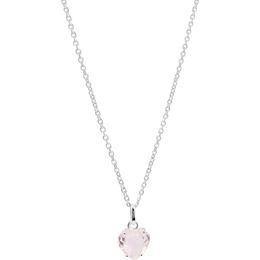 Kette mit Anh&auml;nger Firetti "Schmuck Geschenk Silber 925 Halsschmuck Halskette Ankerkette Herz", bunt (silberfarben, rosa), Halsketten, Damen, Silber 925 (Sterlingsilber), L: 45 B: 1mm, mit Glasstein, B:1mm