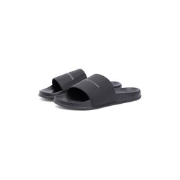 Badepantolette Tommy Hilfiger "CORE Tommy Hilfiger POOL SLIDE", Herren, Gr. 39, schwarz, Synthetik, unifarben, Basic, Schuhe, Sommerschuh, Pool Slides, Flat mit Logoschriftzug