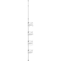 EISL&reg; Duschregal EISL "Teleskop", silber (chrom, edelstahl), B:26,5cm H:192cm T:23,1cm, Edelstahl, Regale, h&ouml;henverstellbar, 4 abnehmbare K&ouml;rbe, Edelstahl, leichte Montage