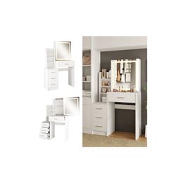 VICCO Schminktisch Lisca Wei&szlig; 80 cm mit LED-Spiegel