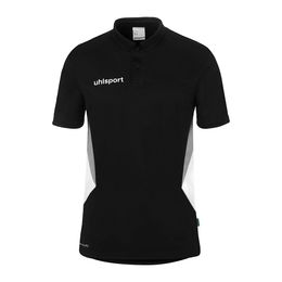 Poloshirt Uhlsport "POLO SHIRT Equipe 29 Kids", M&auml;dchen, Gr. 128, schwarz (schwarz, wei&szlig;, steingrau), Obermaterial: 100% Polyester Pol. recyc.., Shirts