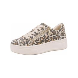 Plateausneaker Tamaris "Tamaris Sneaker Leder/Textil", Damen, Gr. 36, braun (leopard), Leder, Textil, Schuhe Plateausneaker