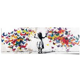 Poster Reinders "Girl Spraying", bunt (farbe bild(er): mehrfarbig), B:158cm H:53cm T:0,1cm, Bilder, Poster, Wohnzimmer - Mehrfarbig - 170 gr. Papier - Street Art - 158x53 cm