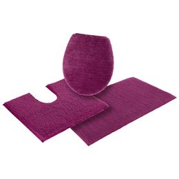 Badematte OTTO HOME "Vanessa, Badvorleger, Badezimmer Teppich" Gr. 11, lila (beere), H:10mm, Polyester, Badematten, Badematte, Badteppich, weiche Haptik, unifarben