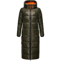 Steppmantel Navahoo "Schmuseengel", Damen, Gr. XS (34), gr&uuml;n (olivgr&uuml;n), Obermaterial: 100% Nylon. Futter: 100% Polyester. Wattierung: 100% Polyester. &Auml;rmelfutter: 100% Polyester, gerade wadenlang, &Auml;rmel ohne &Auml;rmelschlitz Rippstrickb&uuml;ndchen mit Windstopper, M&auml;ntel Steppmantel, warm gef&uuml;tterte Winter Steppjacke mit Kontrastdetails