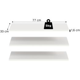 Einlegeboden Home Affaire "3er Set, Breite 77cm", wei&szlig;, B:77cm H:2cm T:33cm, Holzwerkstoff, Einlegeb&ouml;den, Einlegeboden, in verschiedenen Farben erh&auml;ltlich, Fachb&ouml;den, B&ouml;den, E-B&ouml;den,Bodenset