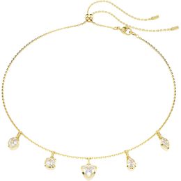 Kette mit Anh&auml;nger Swarovski "Schmuck Geschenk Imber Halskette", gold (gelbgoldfarben, kristallwei&szlig;), Halsketten, Damen, Metall, L: 49, mit Swarovski Zirkonia (synth.)