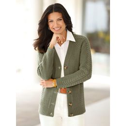 Strickjacke Classic Basics, Damen, Gr. 44, gr&uuml;n (khaki), 100% Polyacryl, unifarben, Strickjacken Strickjacke