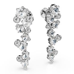 Paar Ohrstecker Swarovski "Schmuck Geschenk Constella Ohrringe", silber (metallfarben, kristallwei&szlig;, kristallwei&szlig;), Ohrringe, Damen, Metall, mit Swarovski Kristall