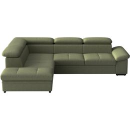 Sit & More Ecksofa SIT & MORE "Viola", olive, B:249cm H:73cm T:226cm, 100% Polyester, Sofas, Ecksofa, optional Bettfunktion