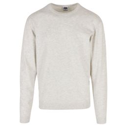 Rundhalspullover Urban Classics "Urban Classics Herren Eco Mix Sweater", Herren, Gr. XL, lightgrau, 52% Viskose, 28% Polyester, 20% Polyamid, unifarben, normal, Rundhals, Pullover Rundhalspullover