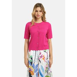 Cardigan Milano Italy, Damen, Gr. L, pink, Material: 40% Viskose, 30% Polyamid, 20% Polyester, 10% Kaschmir, unifarben, regular fit normal, hoch geschlossener Ausschnitt, eingesetzt gerader Abschluss, Strickjacken, aus Feinstrick