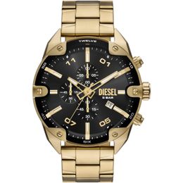 Chronograph Diesel "SPIKED", gold (goldfarben, schwarz), Armbanduhren, Herren, Chronograph, Quarzuhr, Armbanduhr, Herrenuhr, Edelstahlarmband, Stoppfunktion