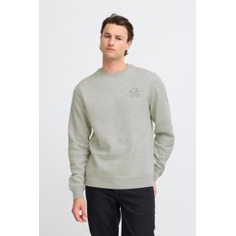 Rundhalspullover Blend "BHSweatshirt", Herren, Gr. XL, grau (stone mix), Sweatware, 55% Polyester, 45% Baumwolle, unifarben, regular fit normal, Rundhals, eingesetzt, Pullover Rundhalspullover, L&auml;ssiger Sweatpullover mit Print