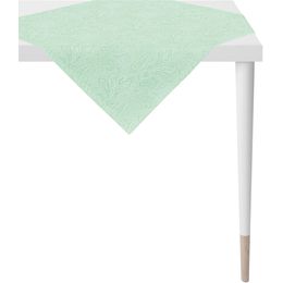 Mitteldecke Apelt "3313 Uni-Basic", blau (t&uuml;rkis), B:100cm L:100cm, Polyester, Viskose, Tischdecken, Mitteldecke, Jacquardgewebe