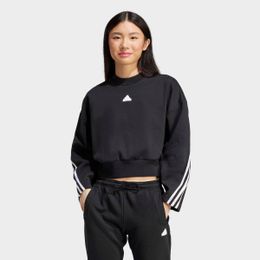 Sweatshirt adidas Sportswear "FUTURE ICONS 3-STREIFEN", Damen, Gr. L, schwarz, Obermaterial: 64% Baumwolle, 36% Polyester, Rundhals, angesetztes B&uuml;ndchen, Sweatshirts Sweatshirt
