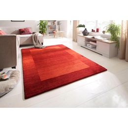 Wollteppich Theko "Gabbeh Super, Handweb, auch als L&auml;ufer erh&auml;ltlich, reine Wolle" Gr. 7, rot, B:240cm H:9mm L:340cm, Wolle, Teppiche, Schlafzimmer, Wohnzimmer, Esszimmer, auch als Bettumrandung