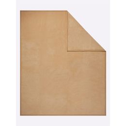 Wohndecke Ibena Gr. 1, braun (camel), B:150cm L:200cm, 58% Baumwolle, 35% Polyacryl, 7% Polyester, Wohndecken, Wohndecke
