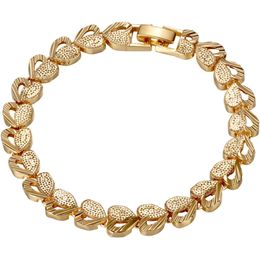 Armband Firetti "Schmuck Geschenk Kupfer Armschmuck Herzkettengliederung Liebe", gold (gelbgoldfarben), Armb&auml;nder, Damen, 19cm, Kupfer, Armband