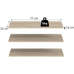 Einlegeboden Home Affaire "3er Set, Breite 77cm", sonoma eiche nachbildung, B:77cm H:2cm T:33cm, Holzwerkstoff, Einlegeb&ouml;den, Einlegeboden, in verschiedenen Farben erh&auml;ltlich, Fachb&ouml;den, B&ouml;den, E-B&ouml;den,Bodenset