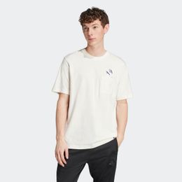 T-Shirt adidas Sportswear "LOUNGE SLIDES GRAPHIC POCKET", Herren, Gr. XL, wei&szlig; (sanftes wei&szlig;), Obermaterial: 100% Baumwolle, Shirts T-Shirt