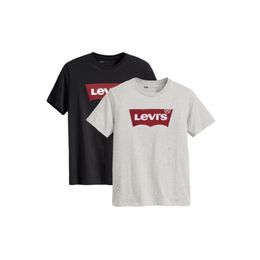Levi's T-Shirt LEVI'S "T-Shirt Graphic Set-In Neck 2er Pack", Herren, Gr. L, schwarz (grau, schwarz), Obermaterial: 100% Baumwolle CO., Shirts T-Shirt