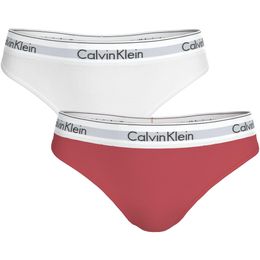 Tanga "THONG 2PK", Damen, Gr. XS (34), wei&szlig;, cradle pink, Jersey, Obermaterial: 53% Baumwolle, 35% Modal, 12% Elasthan, Calvin Klein Underwear, unifarben, k&ouml;rpernah, Unterhosen Tanga, K&ouml;rpernahe Passform mit elastischem Bund