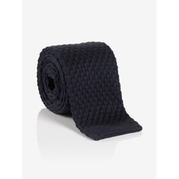 Krawatte Cinque, Herren, marineblau uni, Strick, Baumwolle, unifarben, Krawatten, mit stilvoller Maschenstruktur