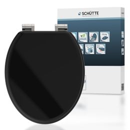 Sch&uuml;tte WC-Sitz SCH&Uuml;TTE "SPIRIT", schwarz, B:37,5cm H:5,5cm L:43,5cm, MDF - Mitteldichte Holzfaserplatte, WC-Sitze, mit Absenkautomatik und MDF-Holzkern