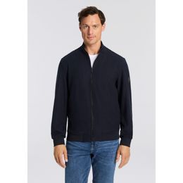 Sweatjacke BOSS Orange "Lisimba", Herren, Gr. M, blau (dunkelblau404), Jersey, Obermaterial: 100% Baumwolle, unifarben, oversize normal, Rundhals, B&uuml;ndchen, Sweatjacken Sweatjacke, oversize fit, Strickb&uuml;ndchen