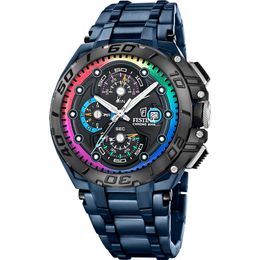 Chronograph Festina "Chrono Bike Special Edition", blau, schwarz, bunt, Armbanduhren, Herren, Chronograph, Quarzuhr, Armbanduhr, Herrenuhr, Edelstahlarmband