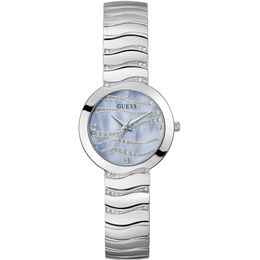 Quarzuhr Guess "LAGUNA", silber (silberfarben), Armbanduhren, Damen, Quarzuhr, Armbanduhr, Damenuhr, Edelstahlarmband