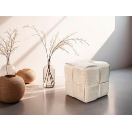 Pouf ByLiving "URBAN", beige, B:40cm H:41cm T:40cm, Polypropylen, Stoff, Poufs, Pouf, Bezug Cord in verschiedenen Farben, Schaumstoff