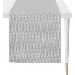 Tischl&auml;ufer Apelt "Match", grau (grau, taupe), B:140cm L:46cm, PVC, Polyester, Tischdecken