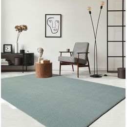 Teppich the carpet "Relax kuschelig & Super Soft, Anti-Rutsch Unterseite", blau, B:240cm H:16mm L:340cm, Polyester, Teppiche, Teppich, Waschbar bis 30 Grad, Felloptik, Wohnzimmer Teppich, Kundenliebling