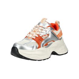 Sneaker Buffalo "Buffalo Sneaker Lederimitat/Mesh", Damen, Gr. 39, orange (beige, orange), Lederimitat, Textil, Schuhe Sneaker