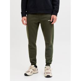 Jack & Jones Sweathose JACK & JONES "JPSTGORDON THATCHER SWEAT PANTS", Herren, Gr. S, N-Gr, duffel bag, Web, Obermaterial: 65% Polyester, 35% Baumwolle, unifarben, regular fit kn&ouml;chellang, Hosen Sweathose