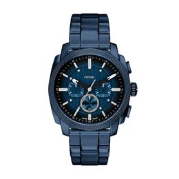 Chronograph Fossil "Machine", blau, Armbanduhren, Herren, Chronograph, Quarzuhr, Armbanduhr, Herrenuhr, Edelstahlarmband, analog