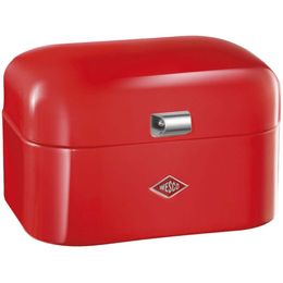 Brotkasten Wesco "Single Grandy - Brotdose", rot, B:26,8cm H:17,5cm L:22cm, Stahlblech, Lebensmittelaufbewahrungsbeh&auml;lter, Brotkasten, L&uuml;ftungsl&ouml;cher auf der R&uuml;ckseite, Metallschaniere