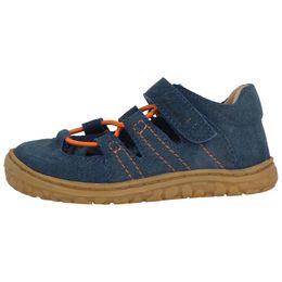 Barfu&szlig;schuh Lurchi "Naffi, Barefoot", Kinder, Gr. 26, blau (dunkelblau), Veloursleder, Schuhe Barfu&szlig;schuh, Kinderschuh, Halbschuh, Gr&ouml;&szlig;enschablone zum Download