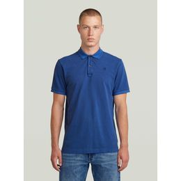 G-Star Raw Poloshirt G-STAR "Dunda Overdyed Slim Poloshirt", Herren, Gr. S, racing blau gd, Obermaterial: 95% Baumwolle, 5% Elasthan, Shirts