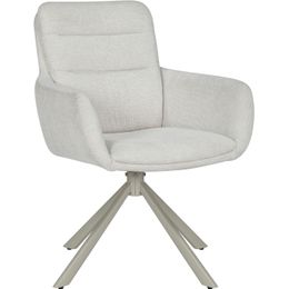 Esszimmerstuhl OTTO HOME "Asly", beige, B:58cm H:88cm T:68cm, Webstoff 100% Polyester, St&uuml;hle, Esszimmerstuhl, mit hochwertigem Webstoff, Metallgestell und 360-Funktion