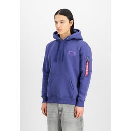 Hoodie Alpha Industries "Backprint Hoodie", Herren, Gr. S, lila (night lila), Obermaterial: 80% Baumwolle, 20% Polyester, regular fit, Sweatshirts Hoodie