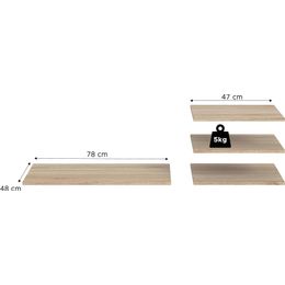 Einlegeboden Home Affaire "BENDINGO, 4er Set Einlegeb&ouml;den, Breite: 78cm & 47cm", sonoma eiche nachbildung, B:78cm H:1,6cm T:48cm, Holzwerkstoff, Einlegeb&ouml;den, Einlegeboden, 1 Boden in 78 cm Breite & 3 B&ouml;den in 47 cm Breite